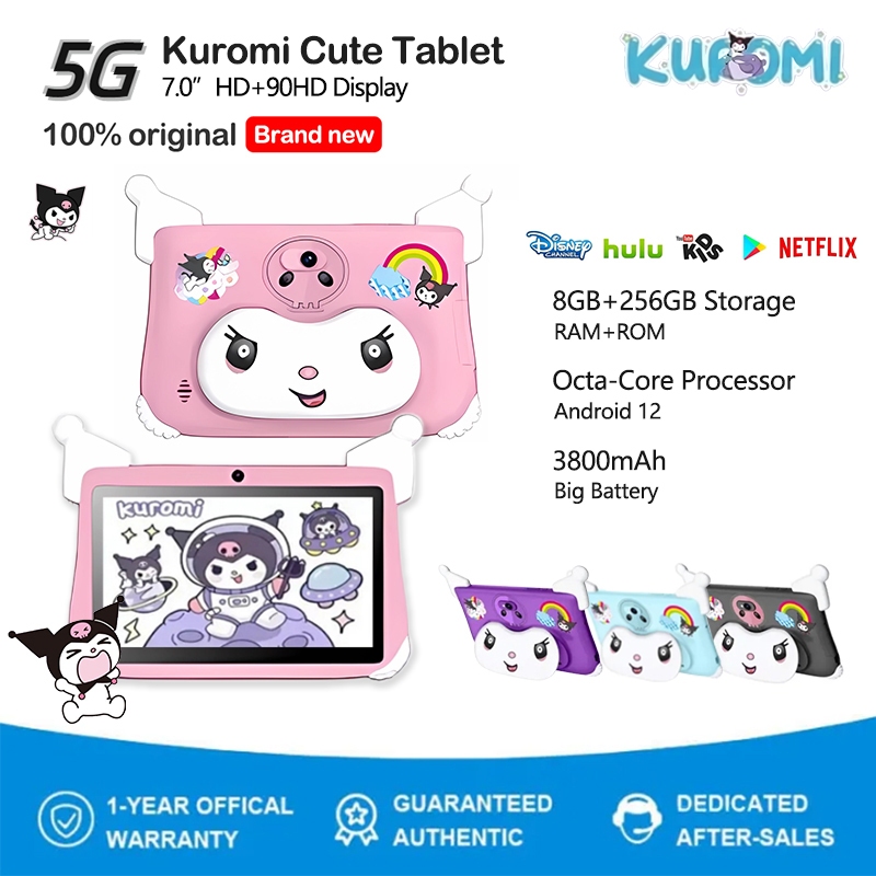 Cute Kuromi Tablet For Kids With Google Playstore WIFI YouTube 5G Kids ...
