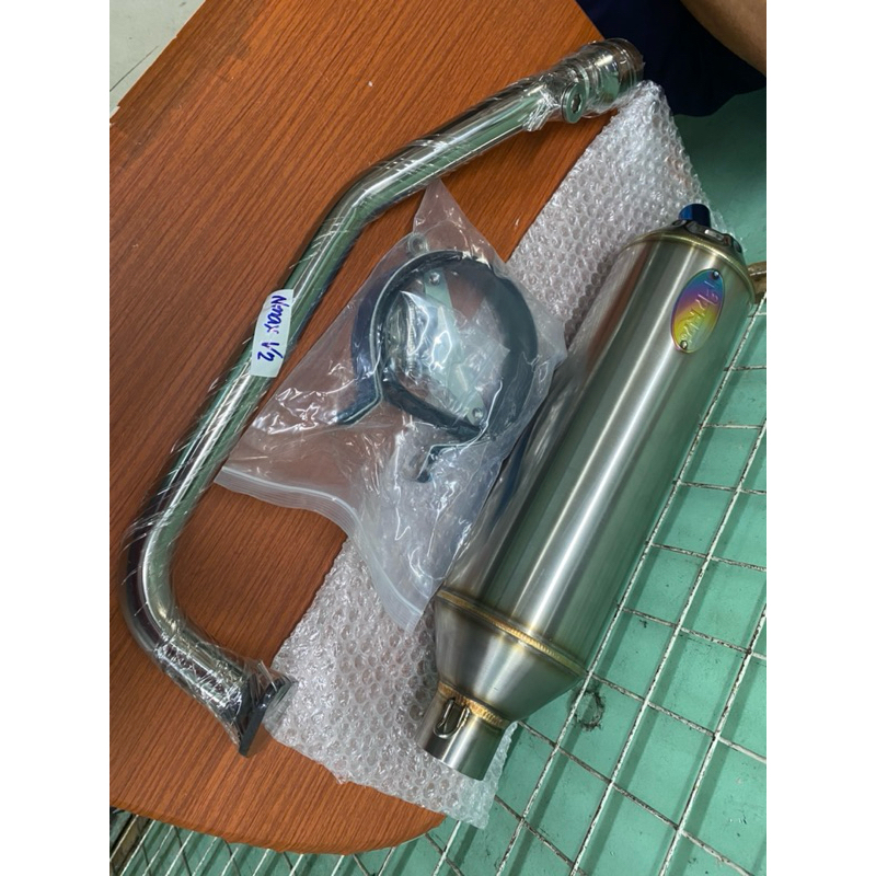 SP2 PIPE STAINLESS (300mm) for NMAX V2 MTRT w/ elbow 28mm and Clamp ...