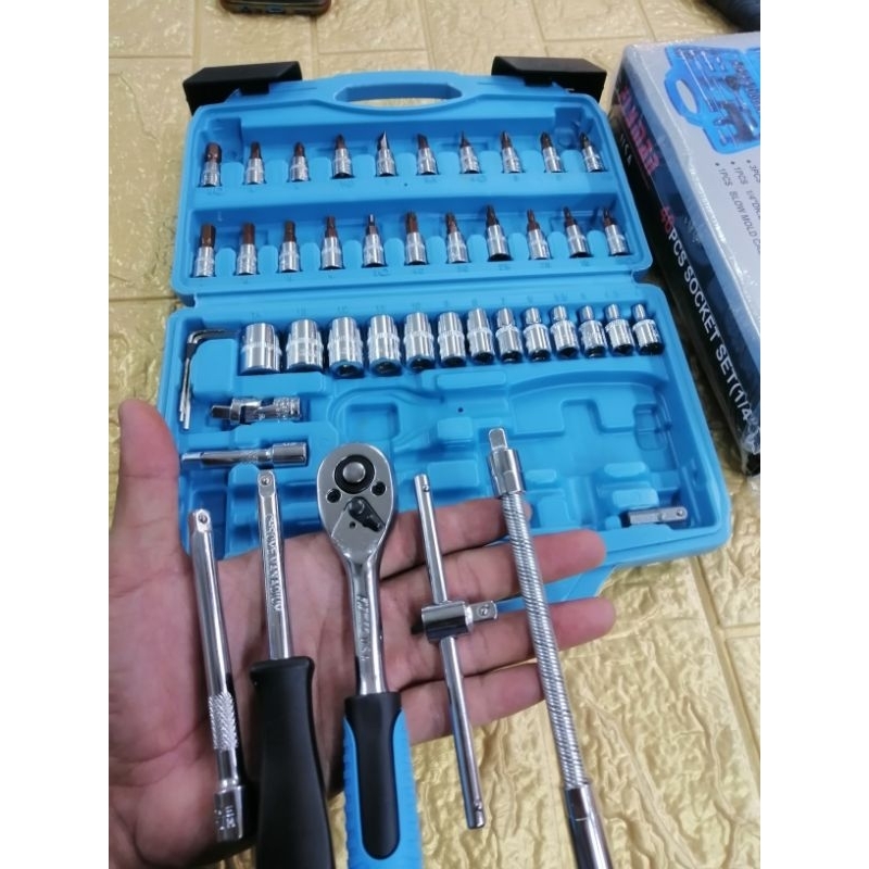 FLYMAN 46pcs Socket Set Complete Set 1/4 drive | Shopee Philippines
