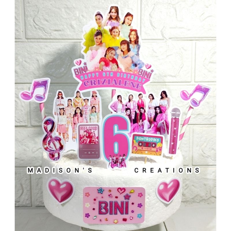 BINI Party Cake Topper/Banner, Backdrop Set (Personalize, High-quality ...