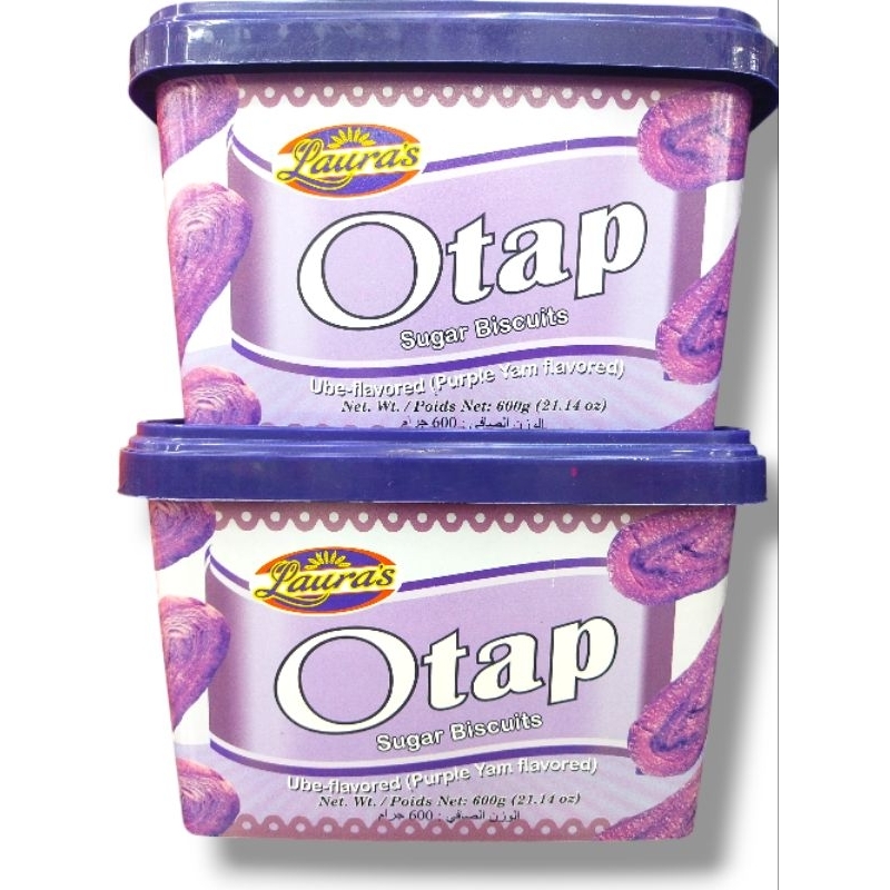 Lauras Ube Flavored Otap Sugar Biscuits 600G/Tub | Shopee Philippines