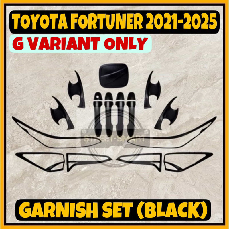 TOYOTA FORTUNER 2021-2025 G VARIANT GARNISH SET (Matte Black) | Shopee ...