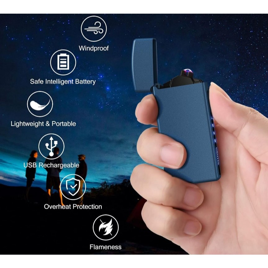 USB Rechargeable Electric Lighter Arc Plasma Lighter Windproof ...