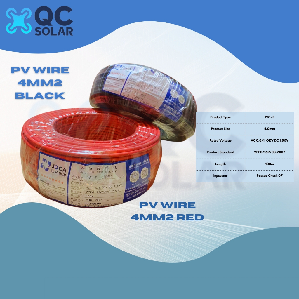 100m JOCA 4mm Cable PV Solar Panel Cable Wire Tinned Copper Wire Anti Corrosion MC4 Cable ...
