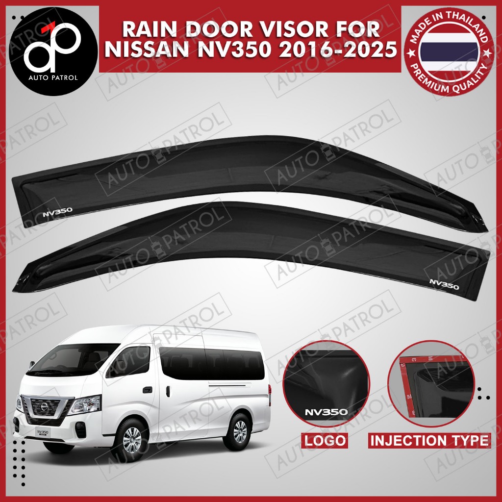 NISSAN NV350 2016-2025 Black Type Rain Guard Window Visor (Made In ...