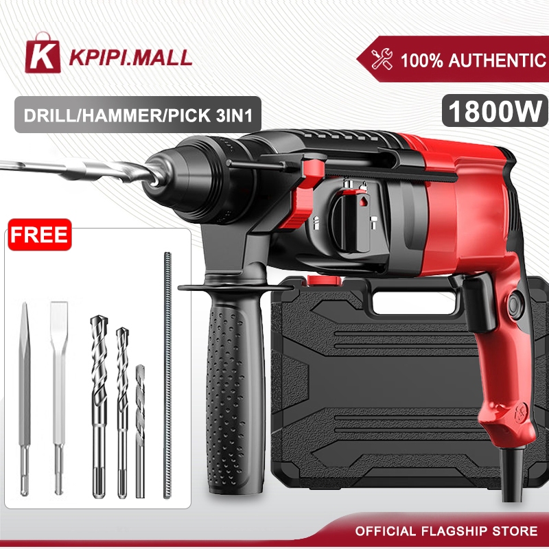 Rotary Hammer Drill Chipping Gun Impact Drill 1800W Jack Hammer Drill 3 ...
