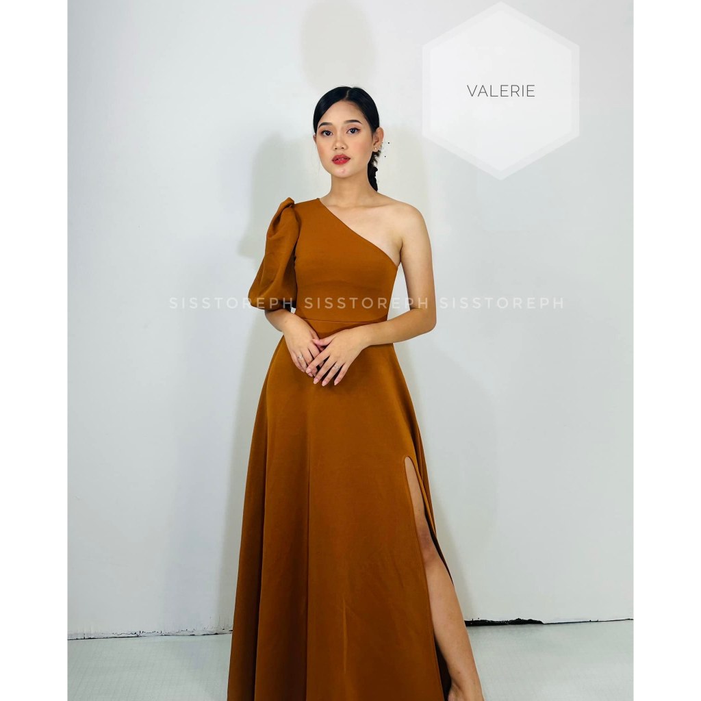 VALERIE ONE-SIDED SLEEVE W/SLIT STYLE DRESS NEOPRENE | Shopee Philippines