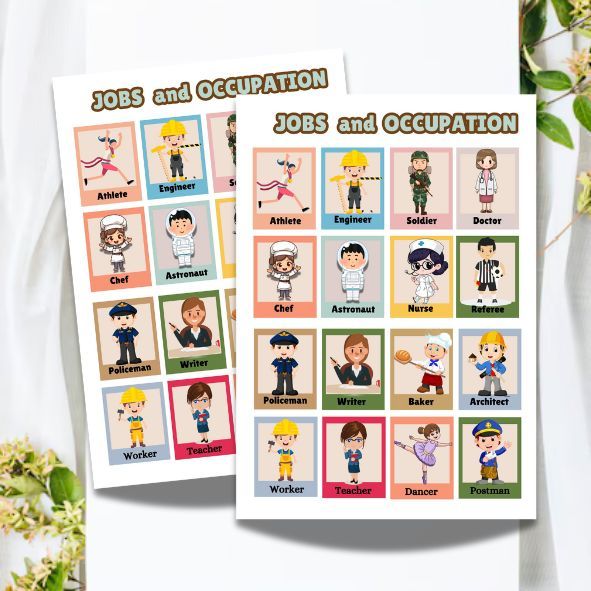 1 PC. LAMINATED CHARTS "JOBS AND OCCUPATIONS" EDUCATIONAL CHART FOR ...