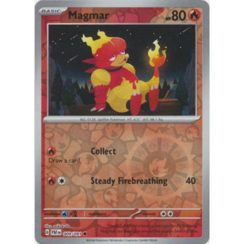 Pokemon Card, Magmar 009/091, Common Reverse Holo. (ENGLISH TYPE ...
