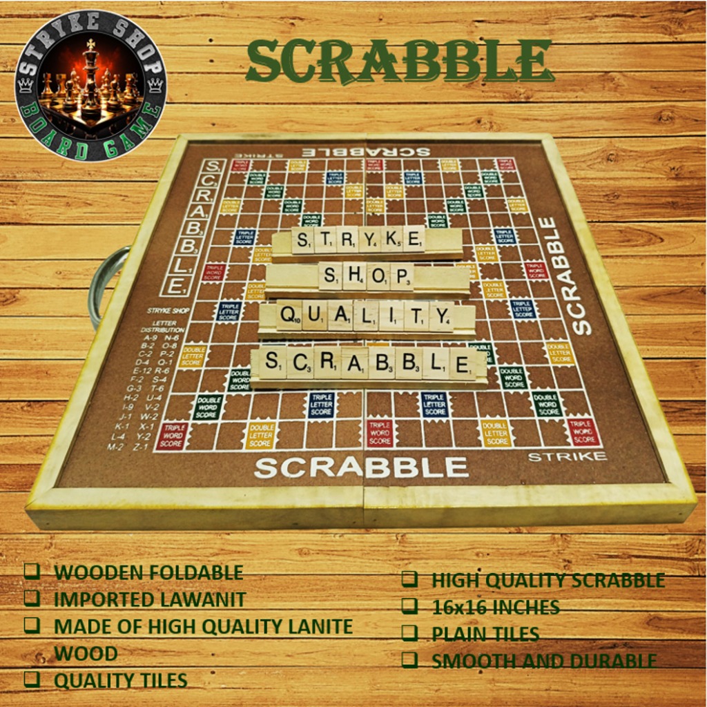 Stryke Shop High Quality Wooden Foldable Scrabble Boardgames with ...