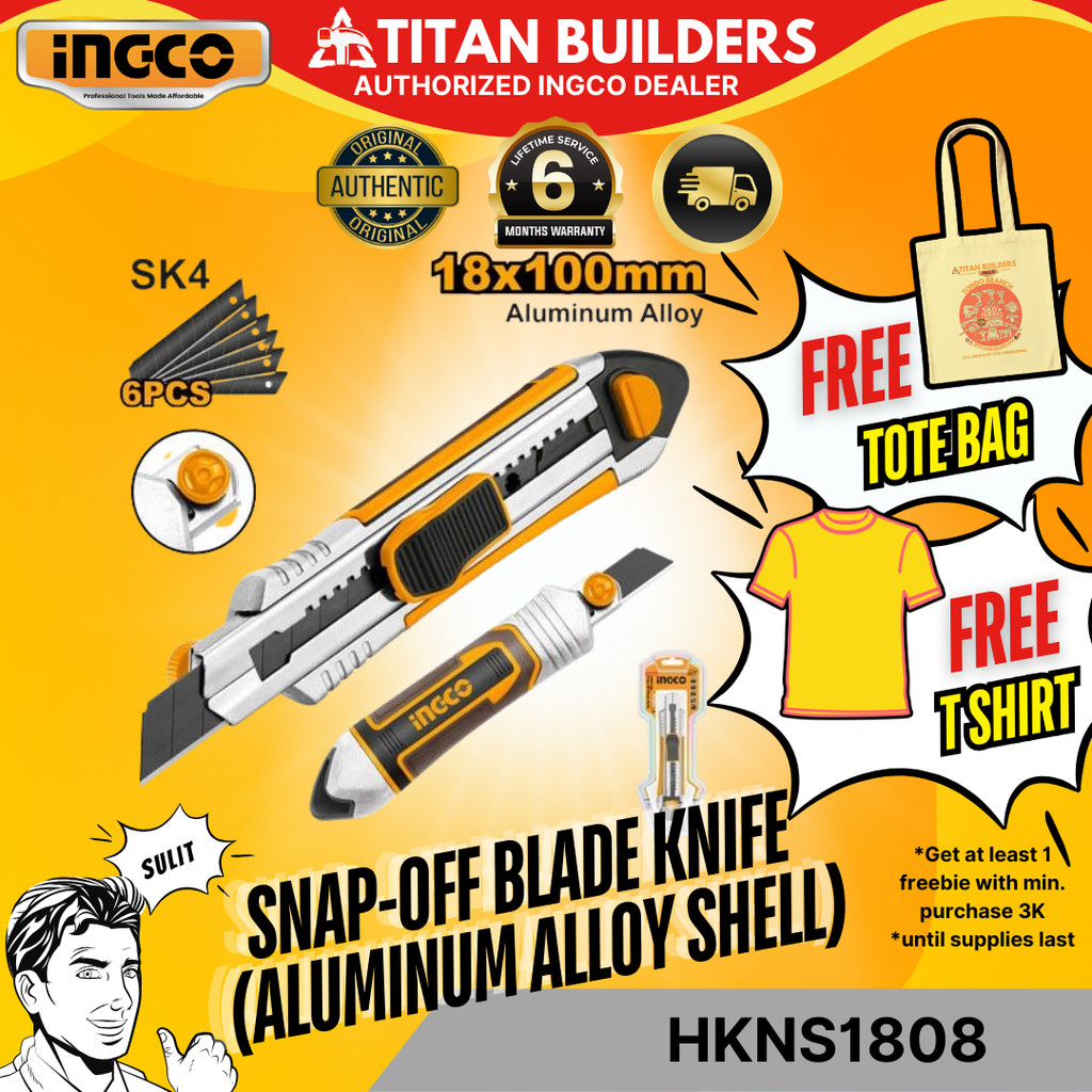 Ingco by Titan Snap Off Blade Knife Aluminum Alloy Shell SK5 Blades ...