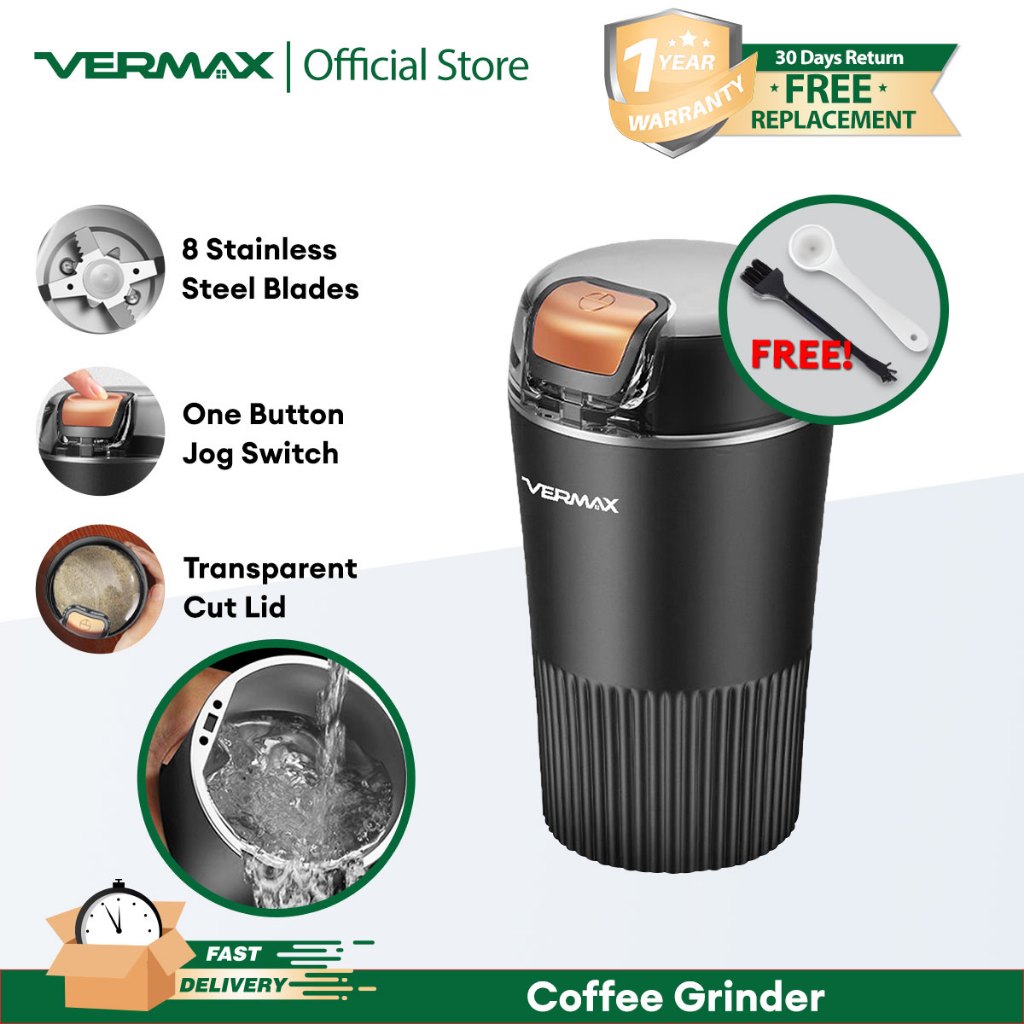 Vermax Coffee Grinder Portable Grinder 300W 4 Edge Blade Multipurpose ...