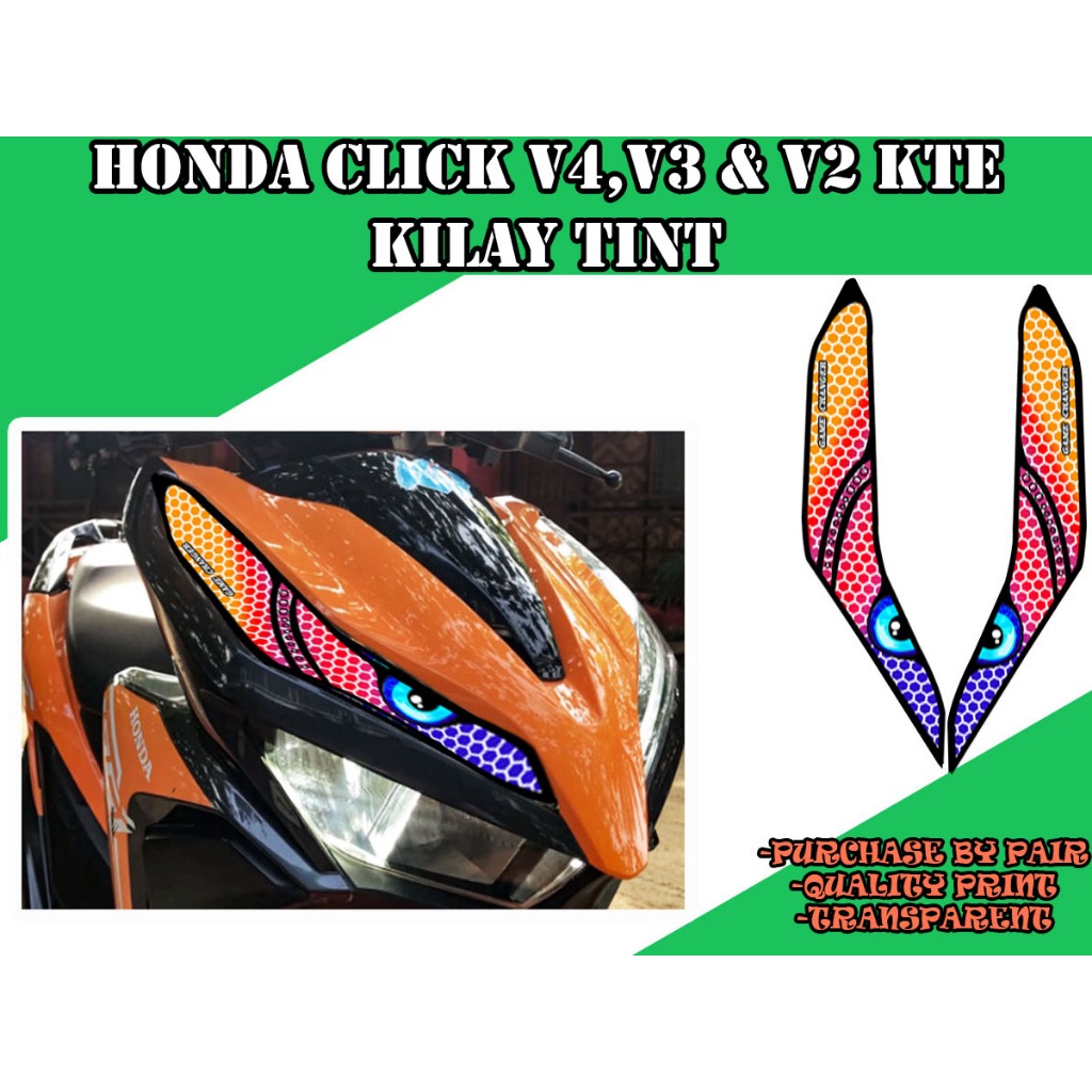 CLICK V4,v3 & v2 Kilay Tint with Eye (KTE) for Honda Motorcycles Click ...