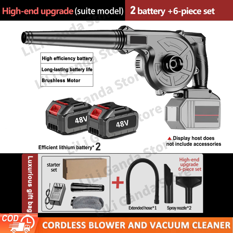 Cordless Air Blower Vacuum Cleaners Blowing Suction 2 in 1 Portable ...