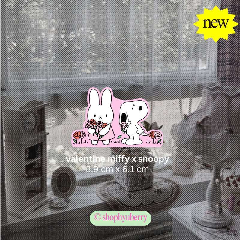 Valentine miffy x snoopy holo sticker by shophyuberry | Shopee Philippines
