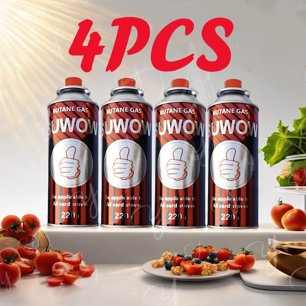 SUWON Safe Butane Gas for Gas stove 220g x 4 pcs Korea Gas Tank ...