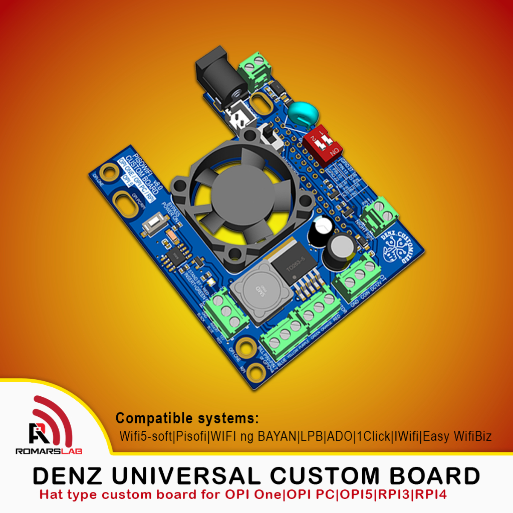 Romarslab Denz Universal Custom Board for pisowifi OPI One Opi PC RPI ...