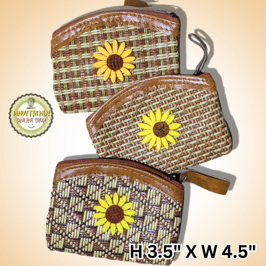 (Curve Top) Filipino Native Banig Coin Purse (with Sunflower ...