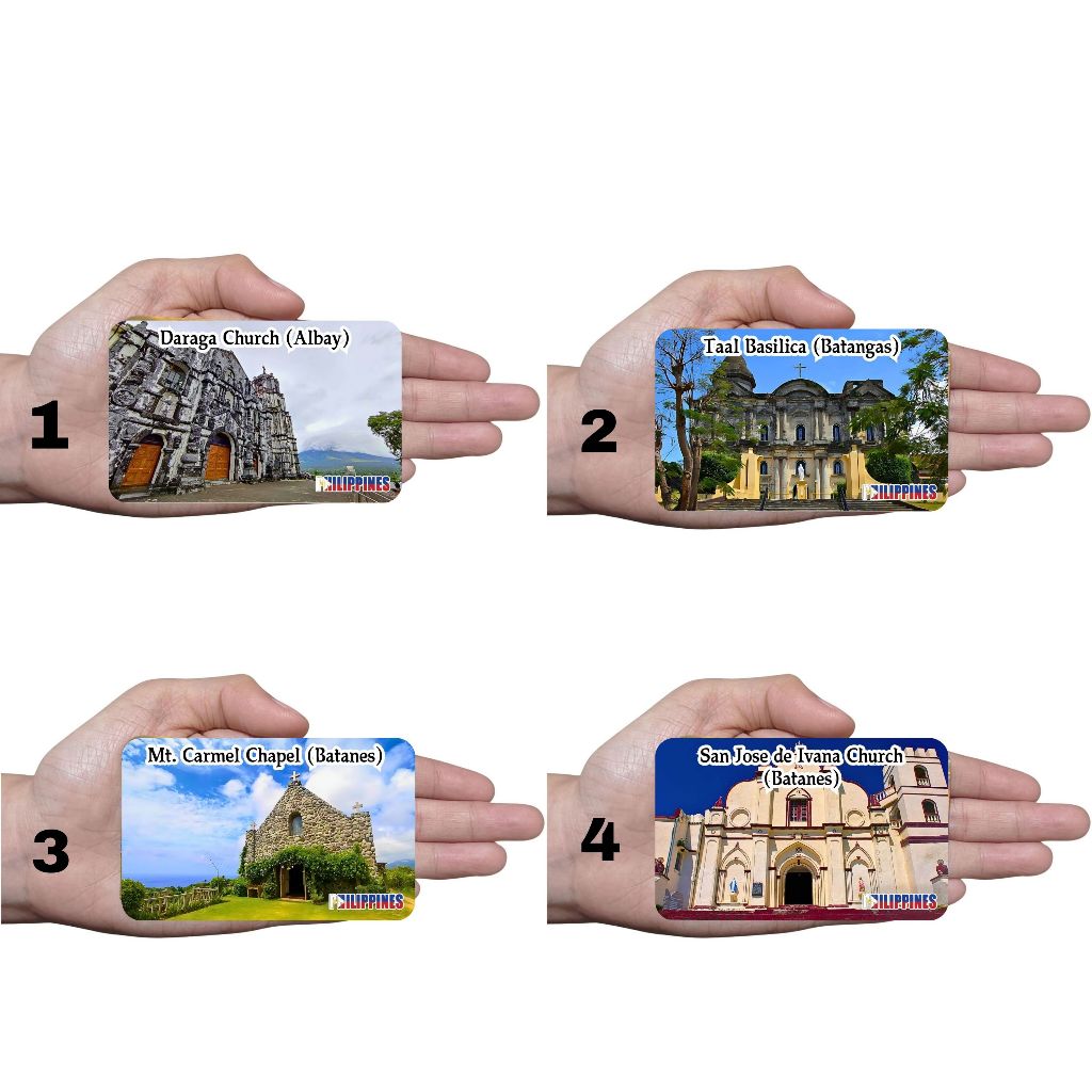 (ALBAY,BATANGAS,BATANES,BOHOL, BULACAN) RUBBER REF MAGNET RANDOM CHAPEL ...