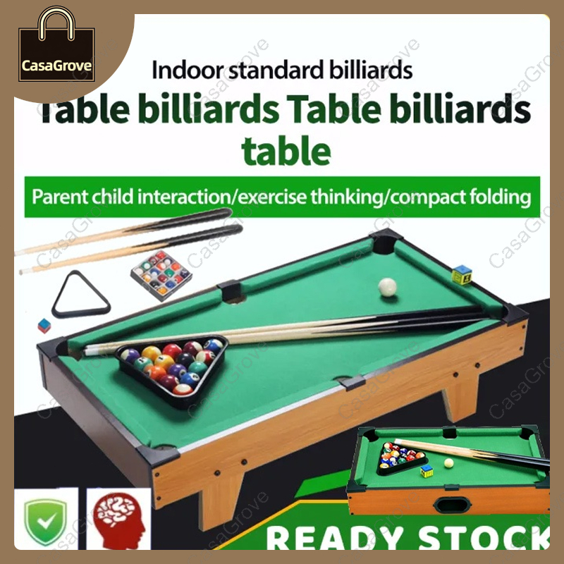 CasaGrove Adjustable Wooden Tabletop Pool Table for Home Games, Mini ...