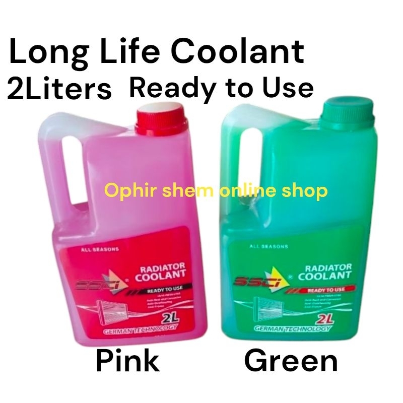 LONG LIFE COOLANT 2 LITERS GREEN & PINK SSCI (READY TO USE) | Shopee ...