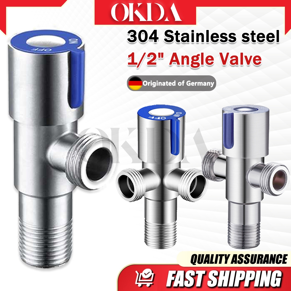 OKDA 304 Stainless Steel Angle Valve 1/2 way angle valve 1/2 X 1/2 ...