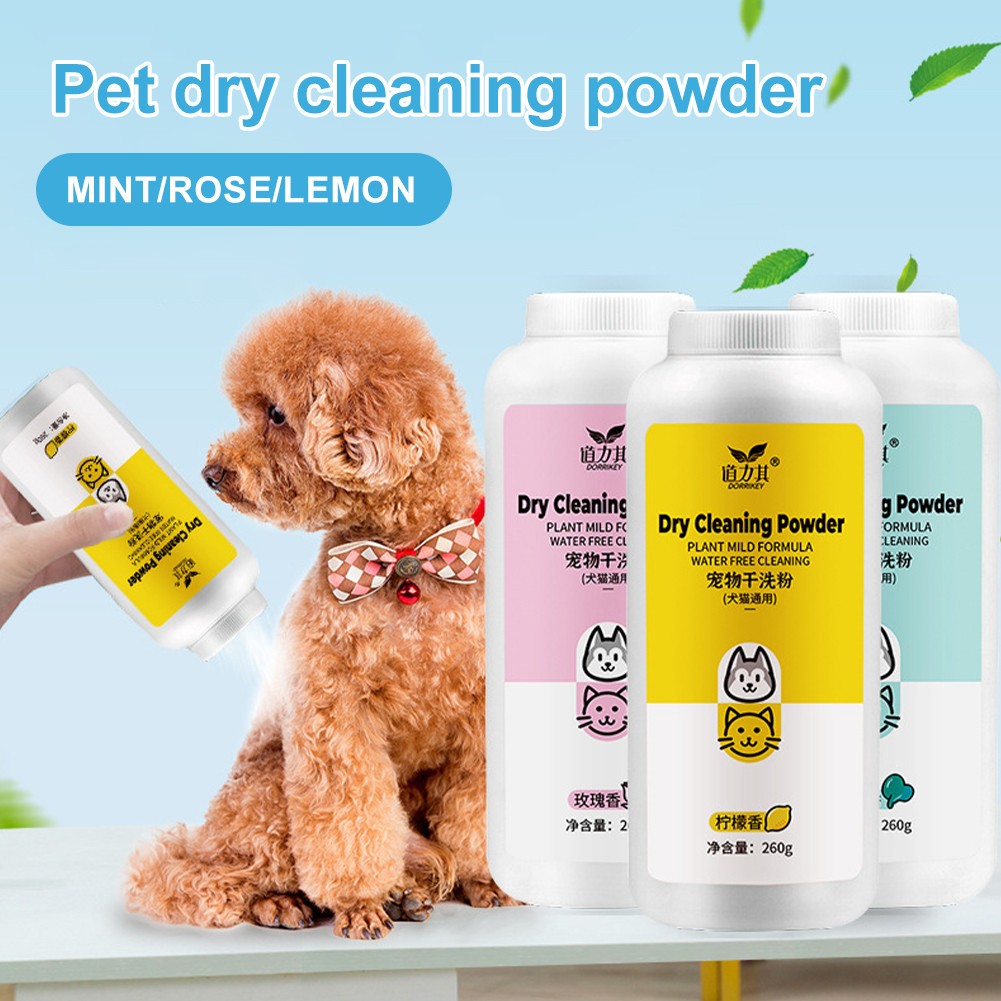260g Pet Dry Cleaning Powder Dog Cat Puppy Dry Cleaning Powder Anti ...