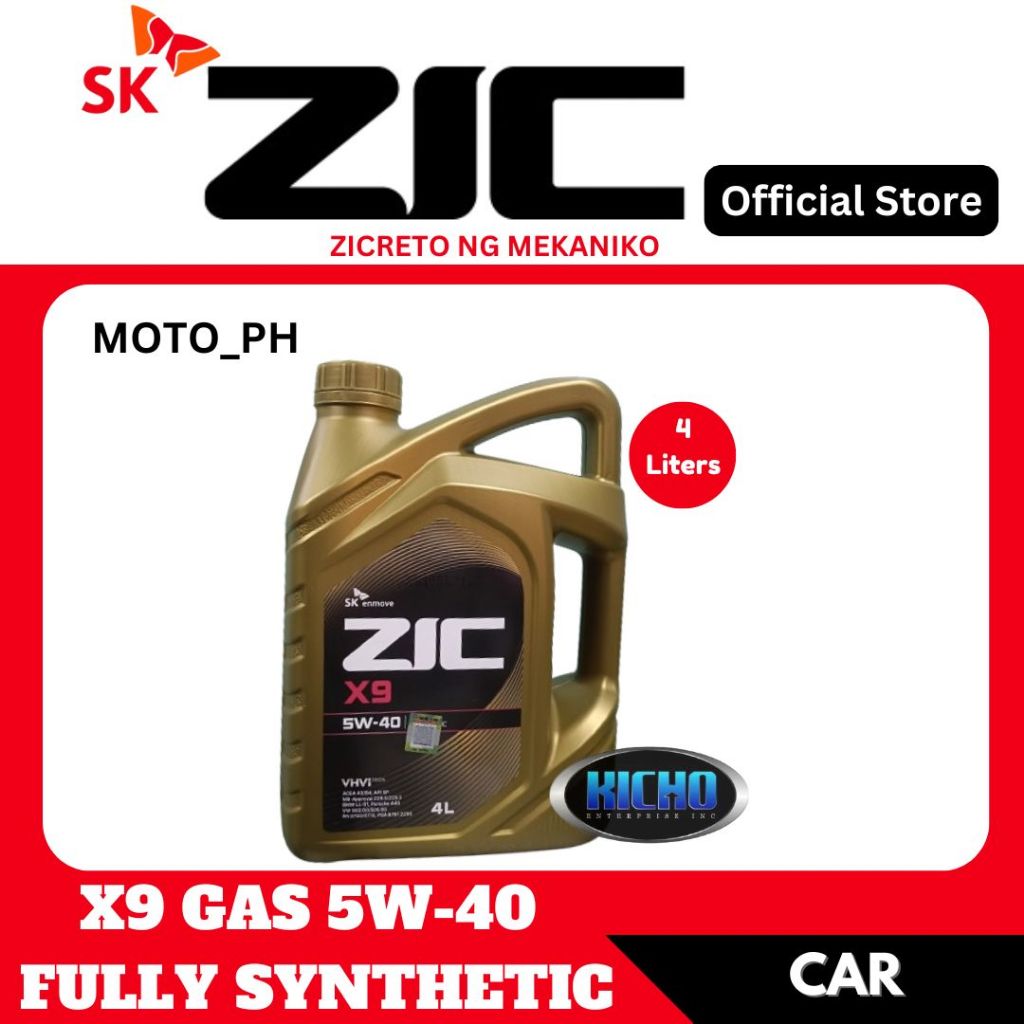 SK ZIC X9 5W-40 GASOLINE Fully Synthetic Car Engine Oil 4000ML/4Liters-Moto | Shopee Philippines