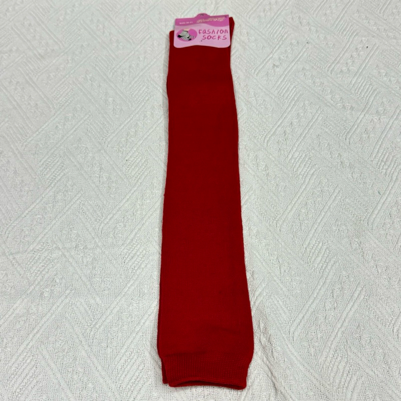 1 pairs Women fashion socks plain knee high long red socks for ...