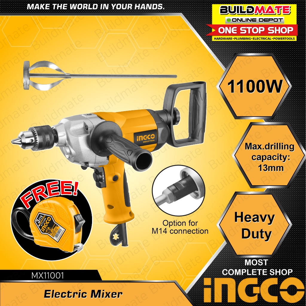 Buildmate x INGCO Ingco Electric Mixer MX11001 for Mixing | Shopee ...