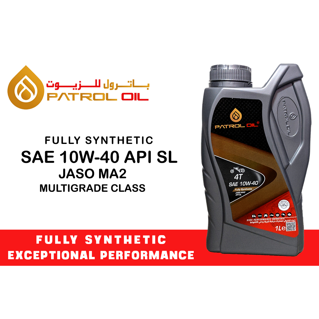 SAE 10W-40 API SL JASO MA2 Patrol Oil (Fully Synthetic) 800ml | Shopee ...