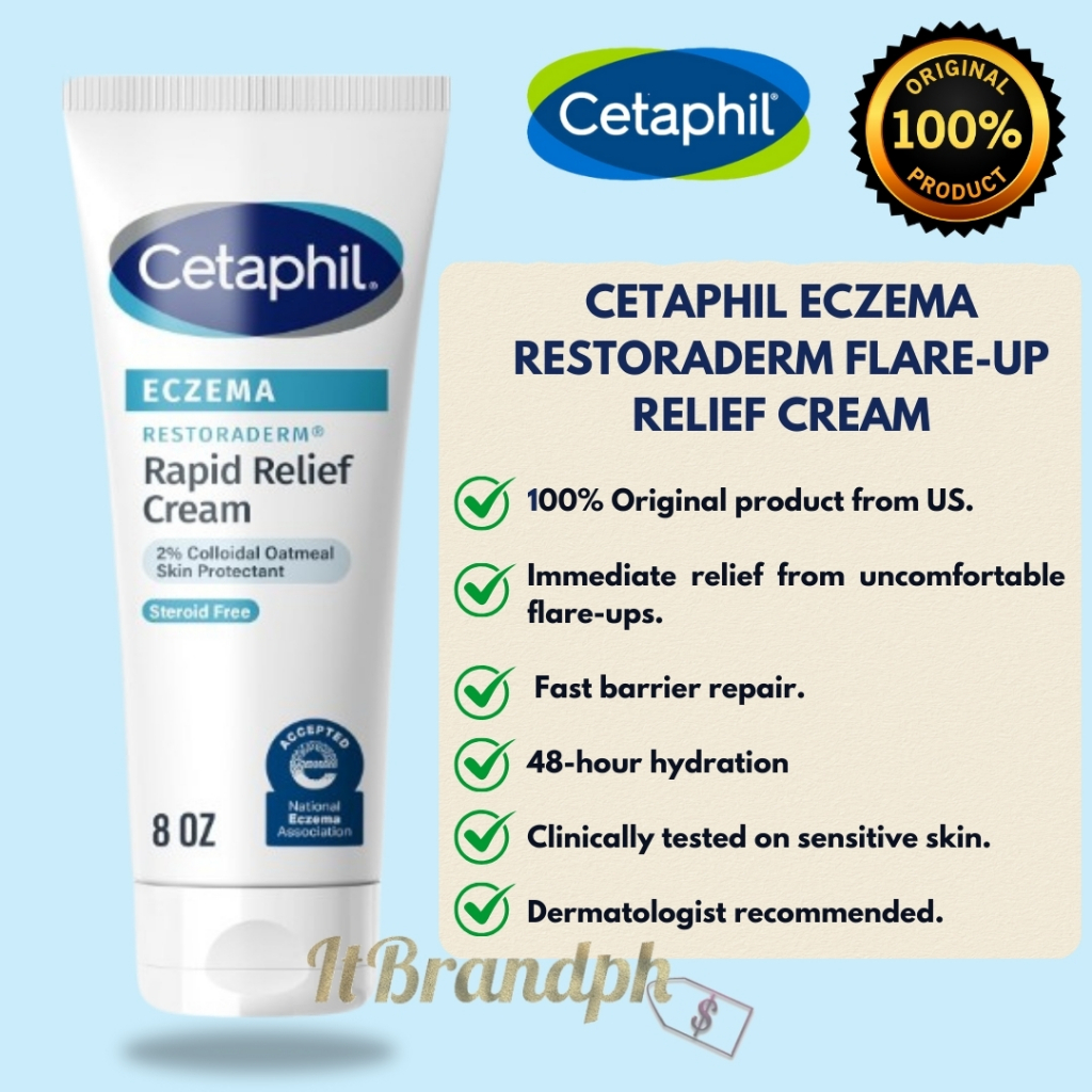 Cetaphil Eczema Restoraderm Flare Up Rapid Relief Cream, 8oz / 227g ...