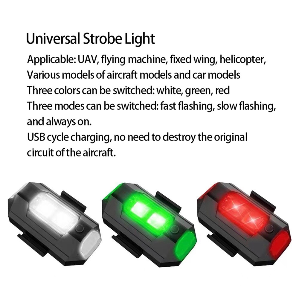 Multi-color Flashing Motorcycle USB Charging Rechargeable LED Flash Aircraft Light | Shopee ...
