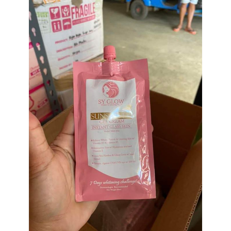 SY glow sunscreen gel cream instant glass skin | Shopee Philippines