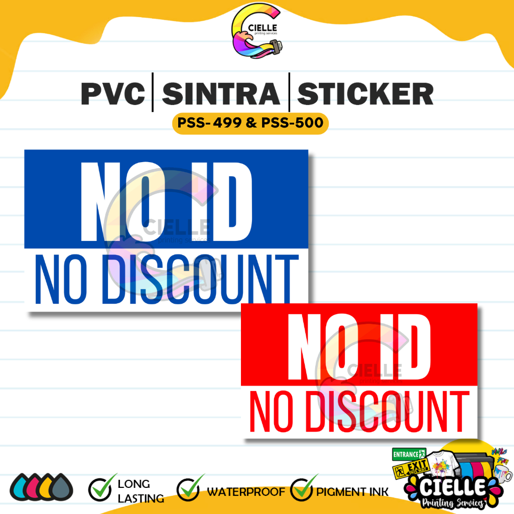 PVC │ SINTRA │ STICKER SIGNAGES (PSS-499&PSS-500) - NO ID NO DISCOUNT ...