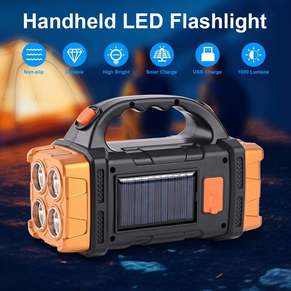 Portable Lantern Solar Flashlights Torches USB Rechargeable ...