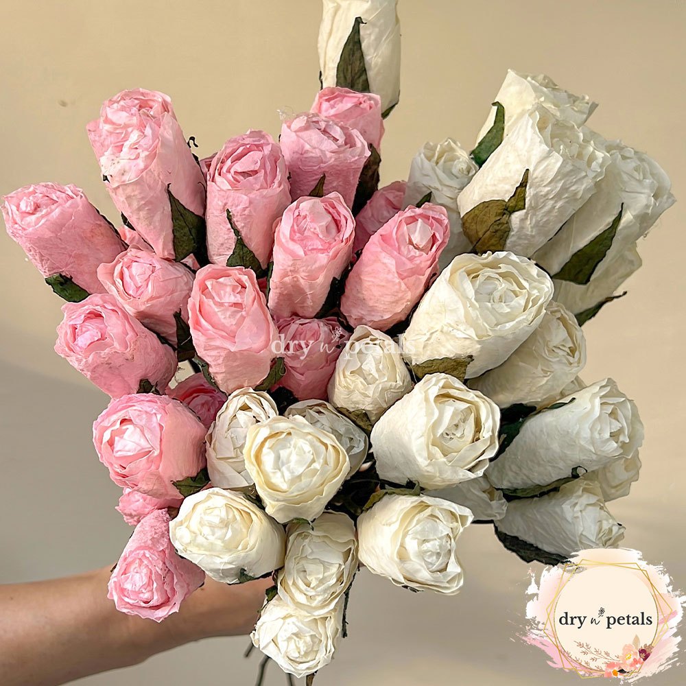 Dried Rose Buds Fossilized Flower (1pc) Handcrafted Cake Topper Bouquet ...