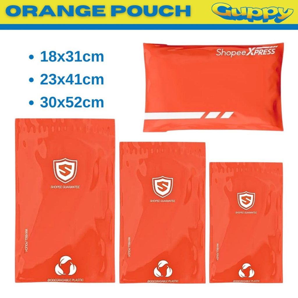 100PCS Orange Pouch Logistics Shipping Pouch S, M, L Printed Courier ...