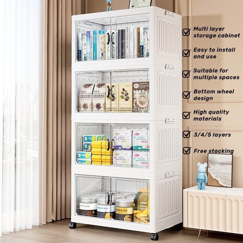 COD Foldable storage cabinet 3/4/5 layer multifunctional cabinet ...