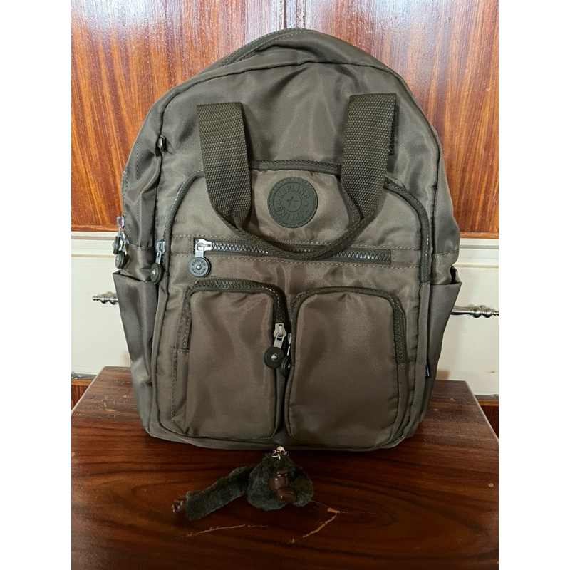 SALE KIPLING BACKPACK WITH DANNY MONKEY CHARM OLIVE GREEN | Shopee ...