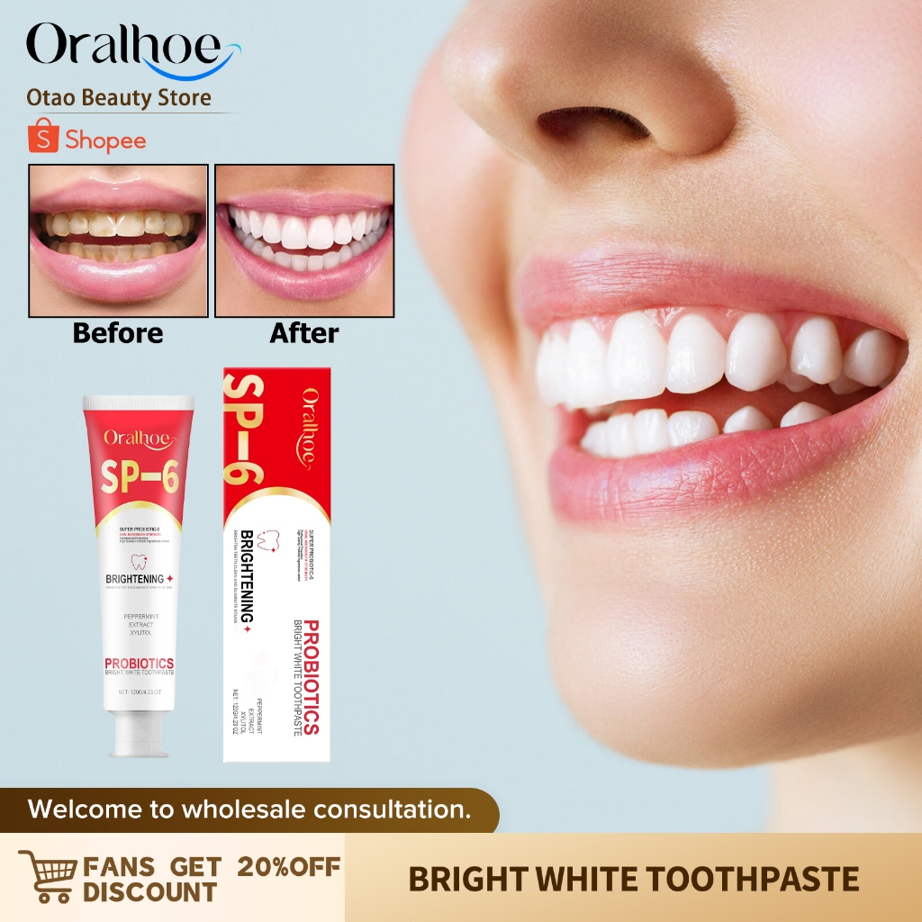 ORALHOE SP-6 Probiotic Brightening Toothpaste 120g Whitening Teeth ...