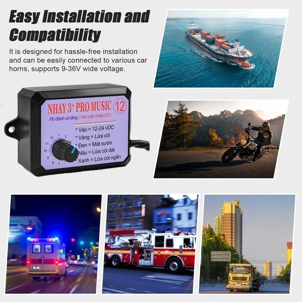 NEW High-end 12V-24V 8＆12 Sound Musical Electronic Horn Controller 3 ...