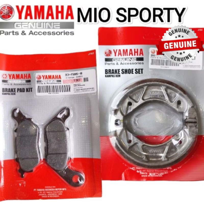 Yamaha MiO Sporty/ MiO soulty Brakes Set(Front/Rear) Genuine parts ...