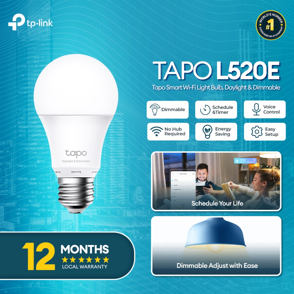 TP-LINK Tapo L520E Smart Wi-Fi Light Bulb, Daylight & Dimmable | Shopee ...