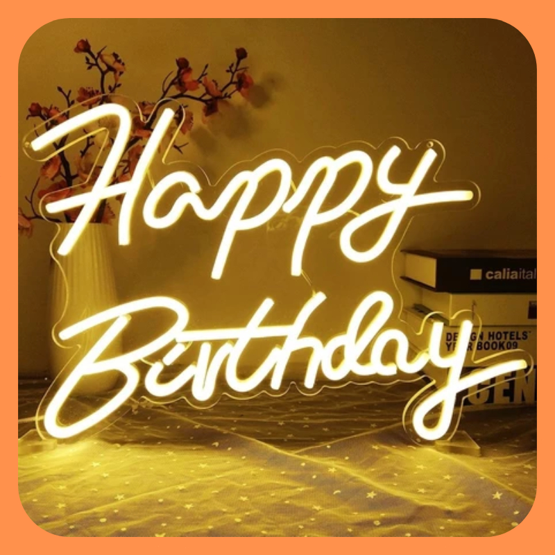 Happy Birthday LED Sign Birthday Decor Brightness Neon Sign Wall Decor Birthday Party Wedding ...