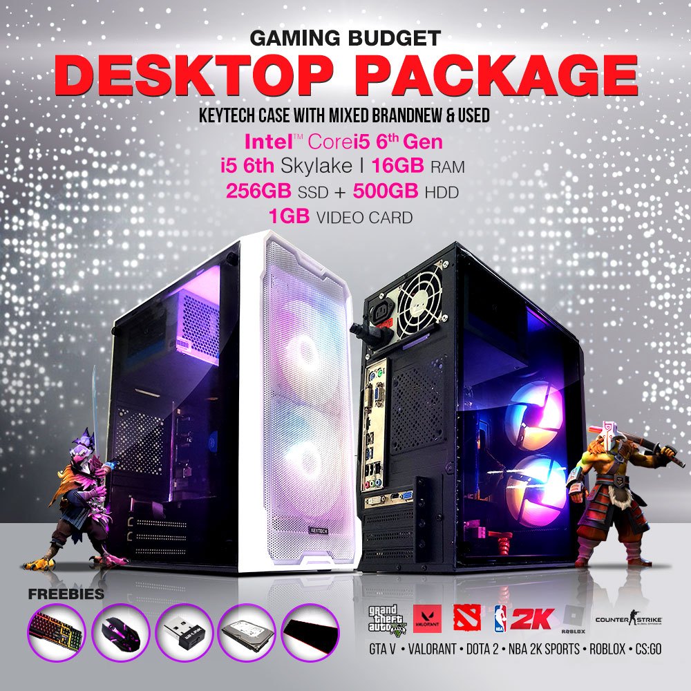 Budget Gaming Desktop PC Computer - Intel i5 6th 4th 16GB/8GB Ram 256GB ...