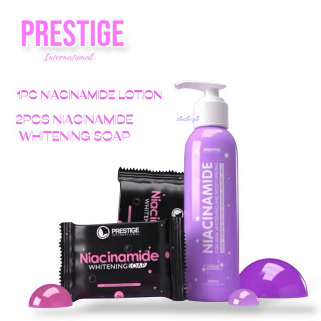 PRESTIGE NIACINAMIDE LOTION with 2PCS NIACINAMIDE BAR SOAP 75g | Shopee ...