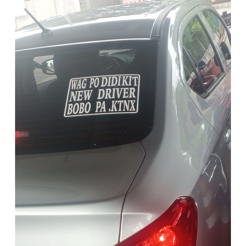 Car sticker Bobo pa new driver a4 size vinyl | Shopee Philippines