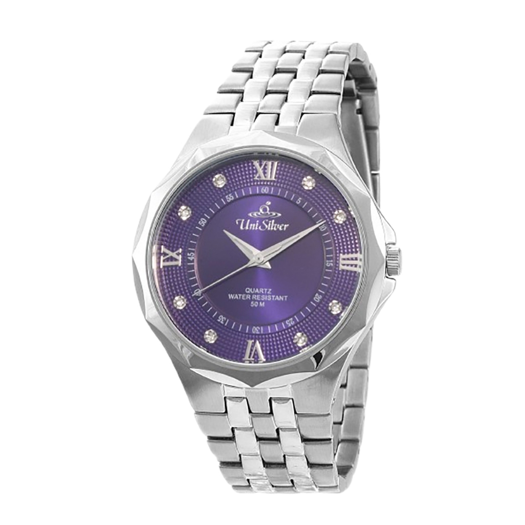 UniSilver TIME MAESTERIO Men's Medium Analog Blue/Silver Stainless ...