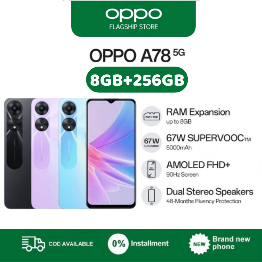 A78 ORIGINAL Smartphone l 8GB RAM + 256GB ROM | 67W SUPERVOOC | 5000mAh ...